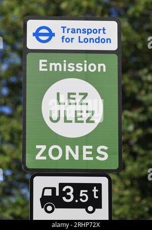 New TFL sign ready for the controversial ULEZ zone expansion at the end ...