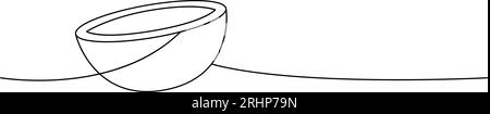 Soy bowl one line continuous drawing. Japanese cuisine, traditional ...