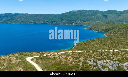 Aerial photo of the coastline on Samos island, Greece Stock Photo - Alamy