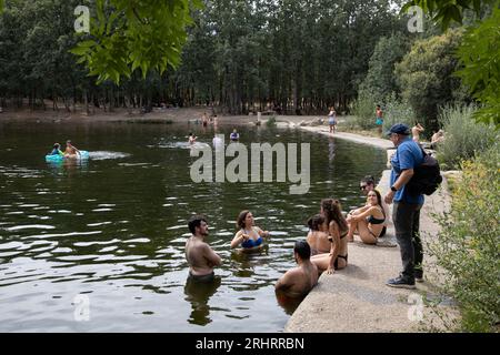 Las Presillas natural pools. Rascafria, Madrid province, Spain Stock ...