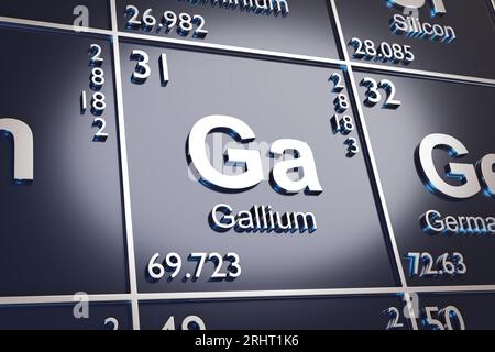 Gallium Ga chemical element. Gallium Sign with atomic number. Chemical ...