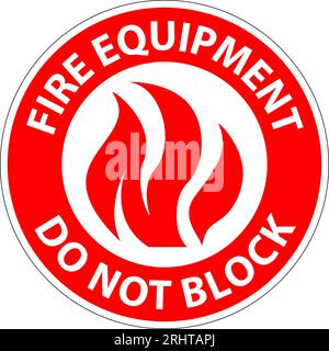 Fire Extinguisher Do Not Block Floor Sign on white background Stock ...