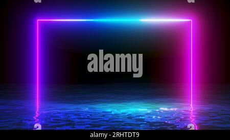 Neon ocean, conceptual illustration Stock Photo - Alamy