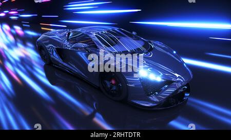 Racing car in tunnel, illustration Stock Photo - Alamy