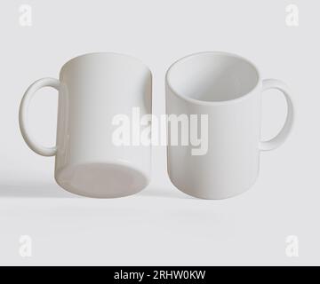 Mug white color and realistic texture rendered with color rendered by ...