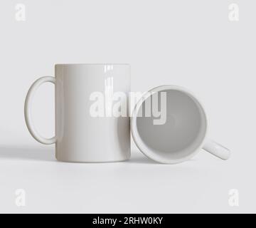 Mug white color and realistic texture rendered with color rendered by ...