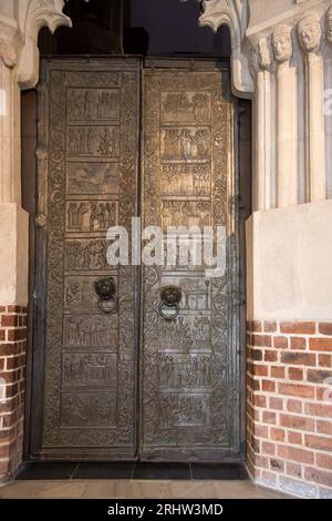 Gniezno Doors (Drzwi Gnieznienskie), decorated with bas-relief scenes ...