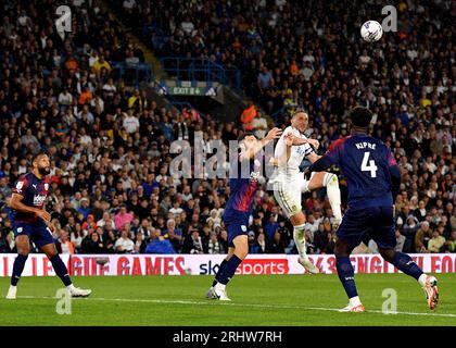 Luke Ayling #2 of Leeds United scores to make it 1-1 during the Sky Bet ...