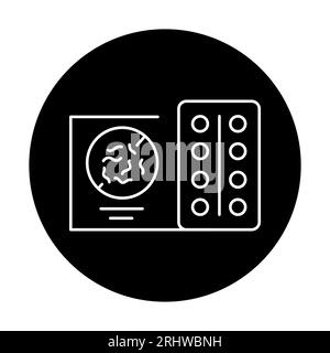 Deworming tablets for animals black line icon. Pictogram for web page ...