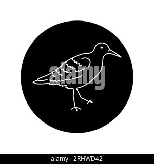 Sandpiper bird black line icon. Pictogram for web page, mobile app ...