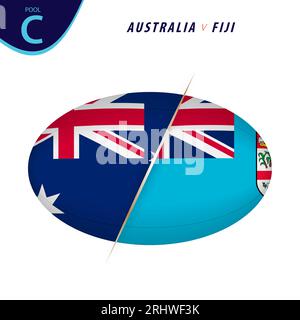 Sports equipment with flag of Fiji. Sports icon set of Football, Rugby ...