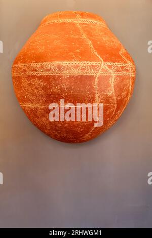 This is a stock image of a Keeladi museum pot, an ancient pot excavated ...