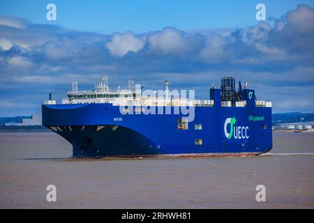 LNG powered vessel Auto Eco heading out to sea Stock Photo - Alamy
