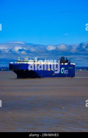 LNG powered vessel Auto Eco heading out to sea Stock Photo - Alamy