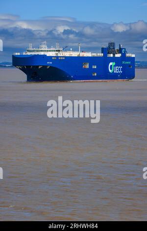 LNG powered vessel Auto Eco heading out to sea Stock Photo - Alamy
