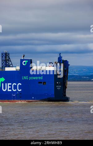 LNG powered vessel Auto Eco heading out to sea Stock Photo - Alamy