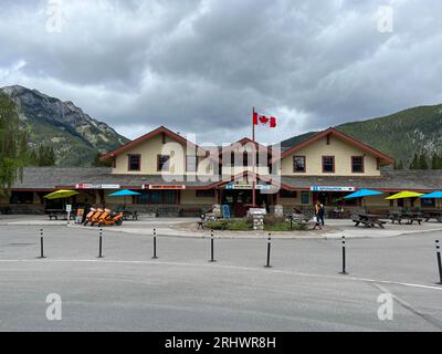 Banff, Alberta Canada - May 23, 2023: The Lake Louise parking lot in ...