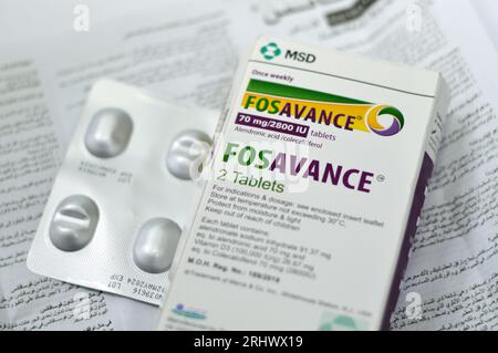 Cairo, Egypt, August 9 2023: Fosavance tablets by MSD, active ...