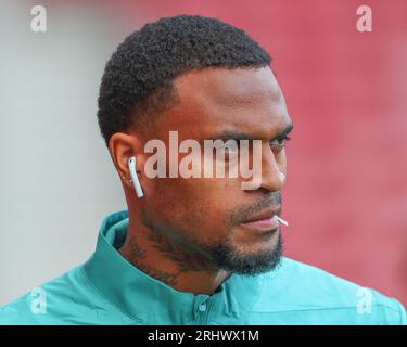 Delano Burgzorg of Middlesbrough arrives for the Sky Bet Championship ...