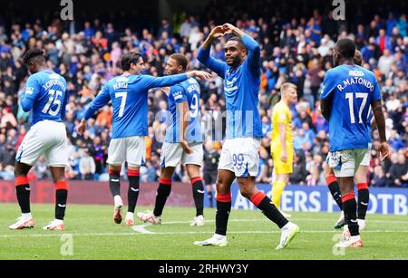 Rangers' Danilo celebrates scoring their side's third goal of the game ...