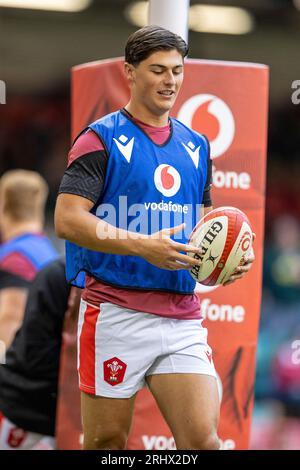 Wales' Louis Rees-Zammit during the Captain's Run at the Principality ...