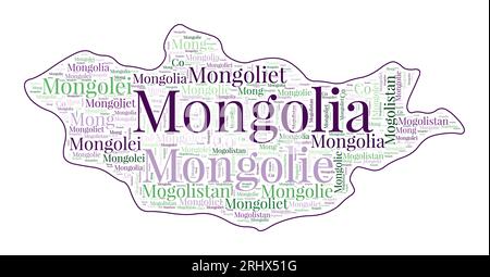 Mongolia map in modern style with flag of Mongolia on left side. Vector ...