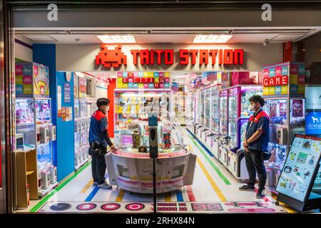 Game Taito Station arcade gaming in Akihabara, Tokyo, Japan Stock Photo ...