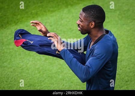 Ousmane DEMBELE of France during the training session at University of ...