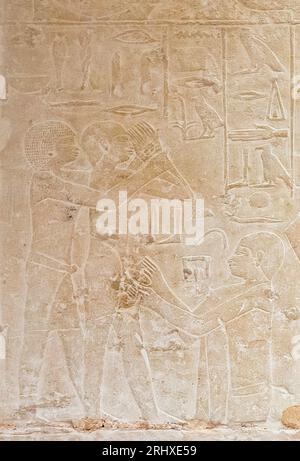 Egypt, Saqqara, tomb of Ankhmahor, famous and rare scene of ...