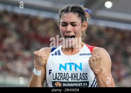 Auriana Lazraq-Khlass, of France, reacts after an attempt in in in the ...