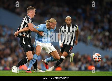 Manchester City's Erling Haaland pulls his sock up during the Champions ...