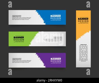 Colorfull Abstract Banner With Curve Forms And Cycles Vertical And ...