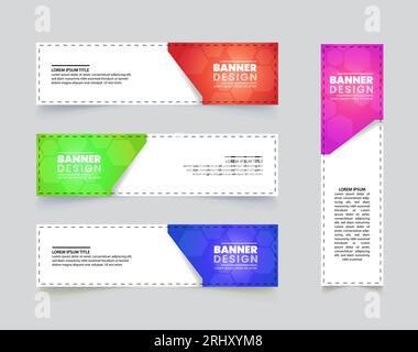 Colorfull Abstract Banner With Curve Forms And Cycles Vertical And ...