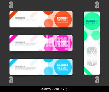 Colorfull Abstract Banner With Curve Forms And Cycles Vertical And ...