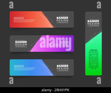 Colorfull Abstract Banner With Curve Forms And Cycles Vertical And ...