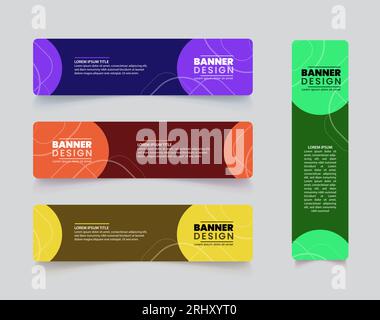 Colorfull Abstract Banner With Curve Forms And Cycles Vertical And ...
