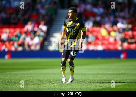 Ryan Andrews 45# of Watford Football Club crosses the ball into the box ...