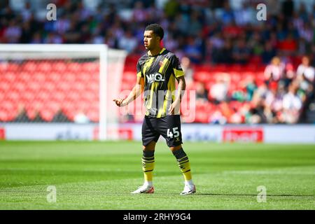 Ryan Andrews 45# of Watford Football Club passes the ball, during the ...