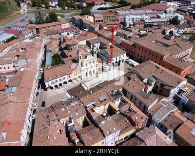 Aerial view of the town of Guastalla in the province of Reggio Emilia ...