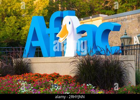 Entrance to Aflac's corporate headquarters in Columbus, Georgia. (USA ...
