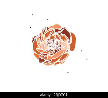 Hand drawn doodle style peony flower wreath. floral design element ...