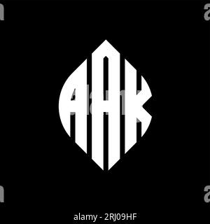 AAK circle letter logo design with circle and ellipse shape. AAK ...