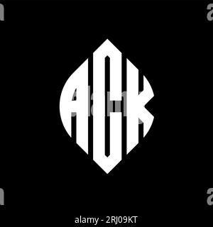 ACK circle letter logo design with circle and ellipse shape. ACK ellipse letters with ...