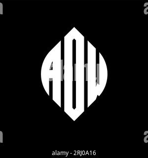 ADW circle letter logo design with circle and ellipse shape. ADW ...