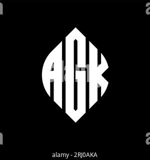 AGK circle letter logo design with circle and ellipse shape. AGK ...