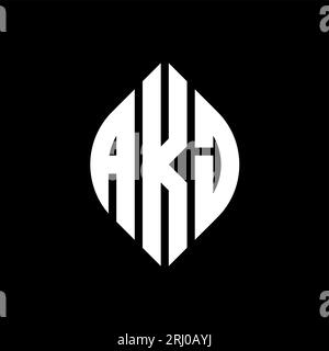 AKU circle letter logo design with circle and ellipse shape. AKU ...