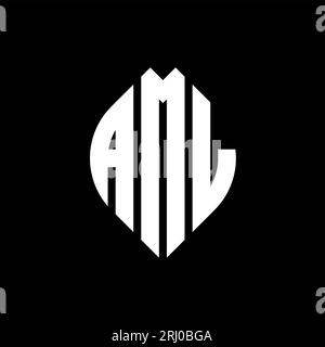 AML circle letter logo design with circle and ellipse shape. AML ...
