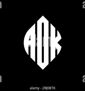 AOK circle letter logo design with circle and ellipse shape. AOK ...