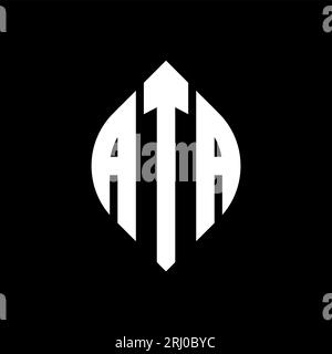 ATA circle letter logo design with circle and ellipse shape. ATA ...