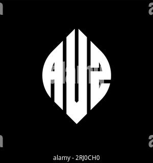 AVZ circle letter logo design with circle and ellipse shape. AVZ ellipse letters with ...